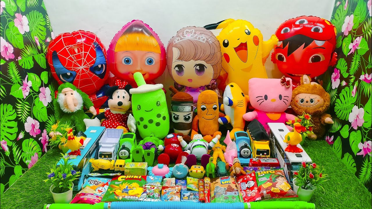 Hunting Balon Boneka Permen yupi Baby shark Marsya Upin Ipin Keropi 10 ...