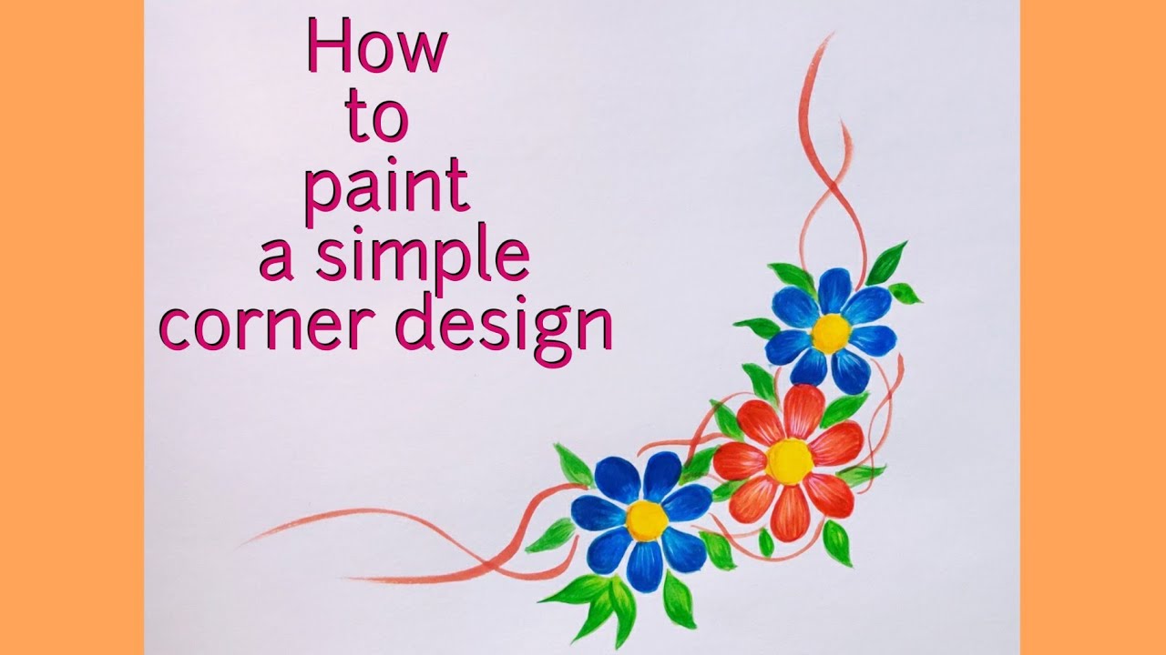Simple Corner Design Painting - YouTube