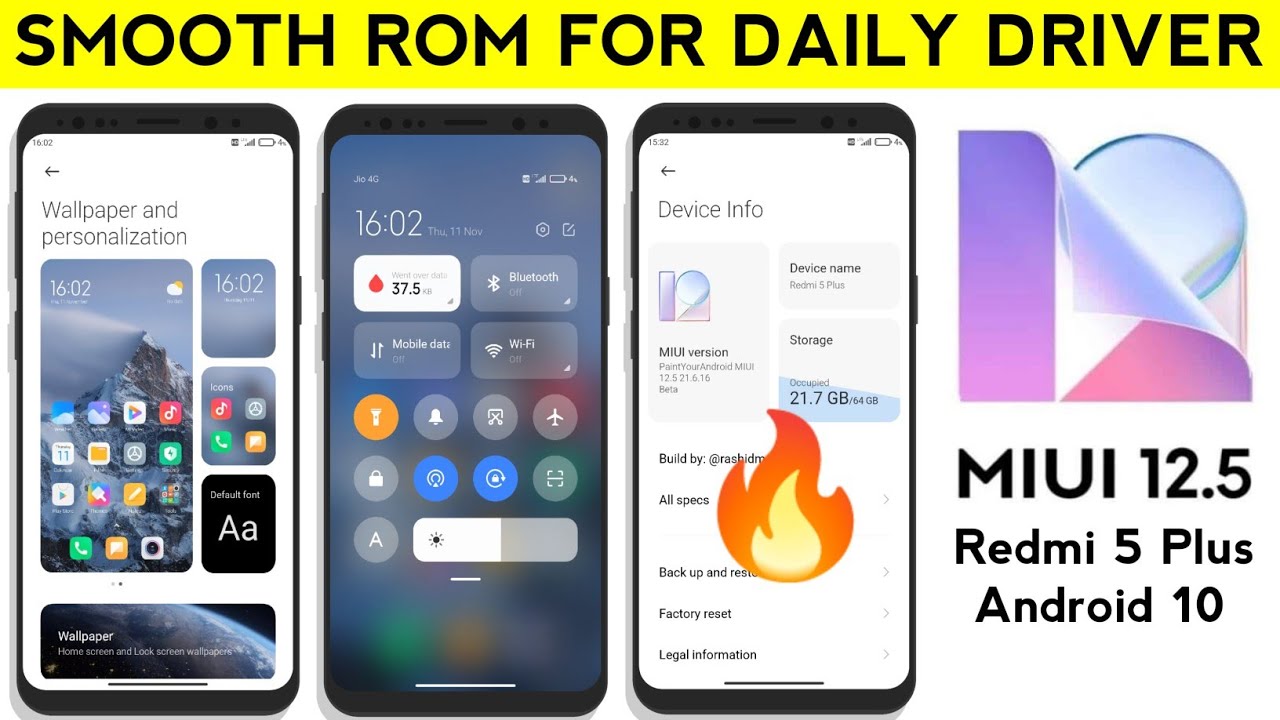 MIUI 12.5 | REDMI 5 PLUS | REDMI NOTE 5 | STABLE & SMOOTH ROM | INSTALL ...