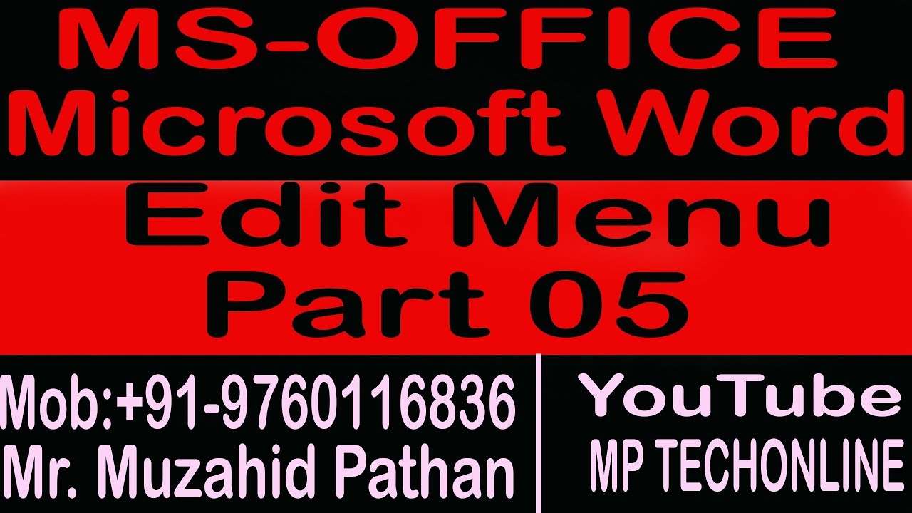 MS Word 2003 Edit Menu Part 5 YouTube ms-word-2003-edit-menu-part-5-youtube