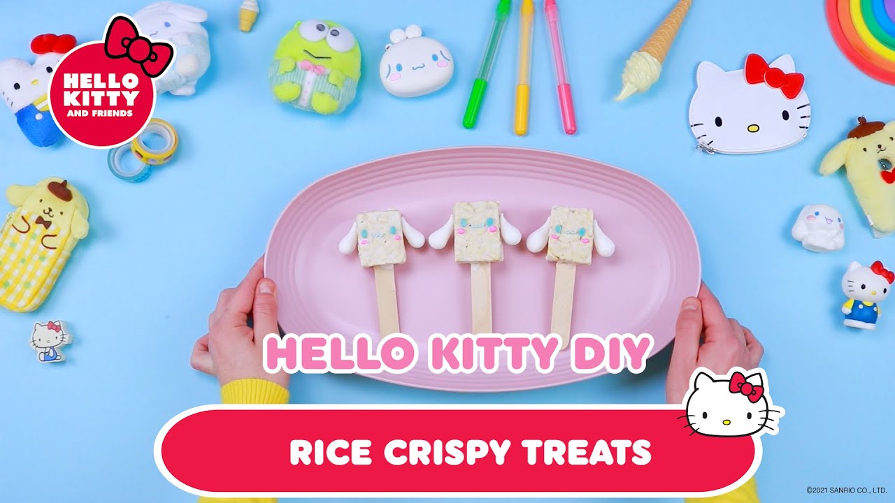 Cinnamoroll's rice crispy treats | Hello Kitty DIY - YouTube