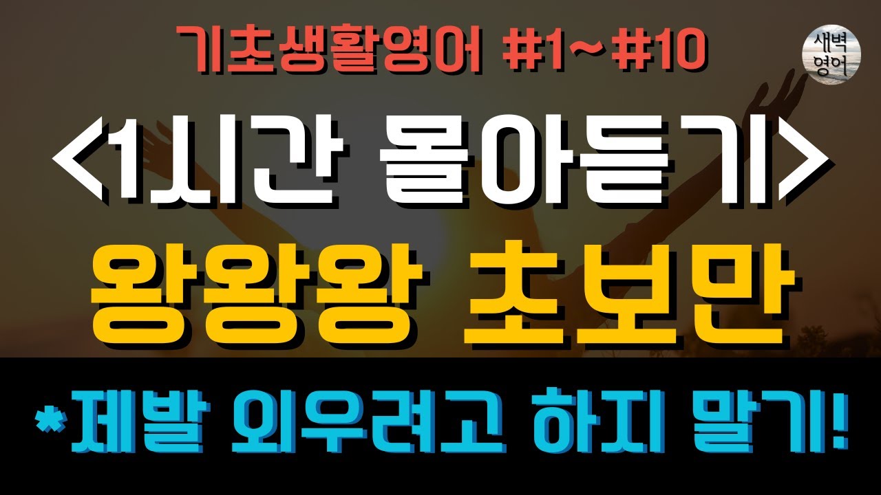 기초생활영어 통합본 왕초보영어 미국인이 매일쓰는 기초 영어회화|한글 발음 포함|배경음악없음|듣고 반복 따라하기|반복영어