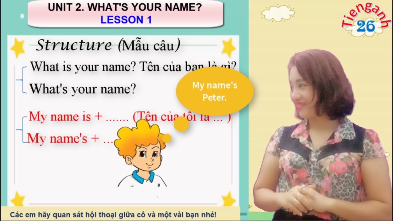 Unit 2 . What's your name? Lesson 1 - YouTube