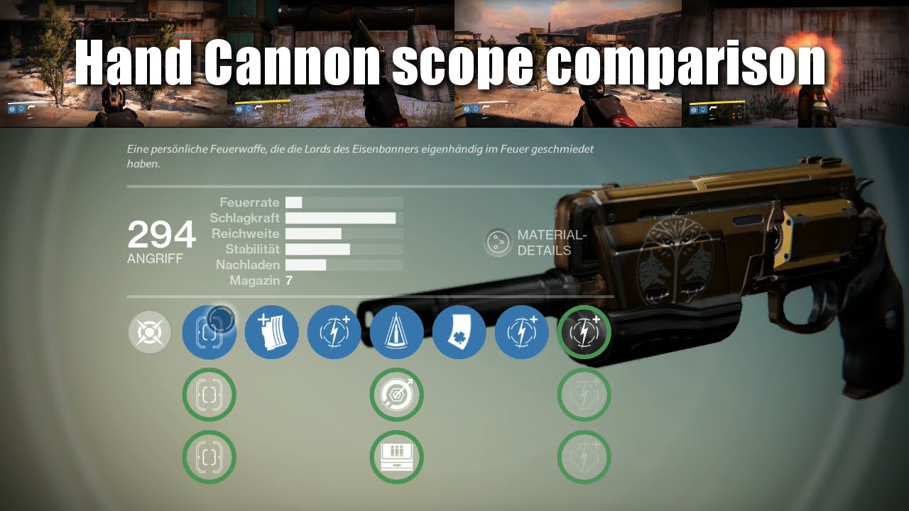Destiny - Hand Cannon scope comparison - YouTube