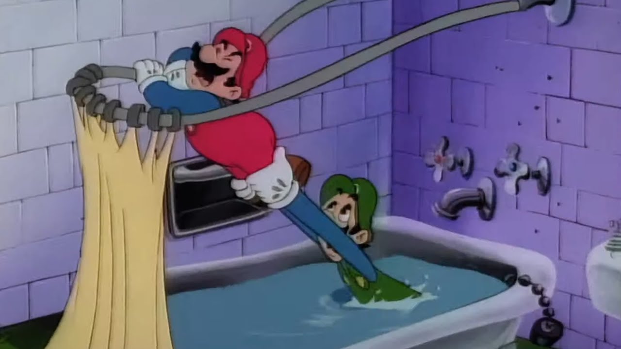 Mario Movie Plumbing AD but they fall down the drain - YouTube