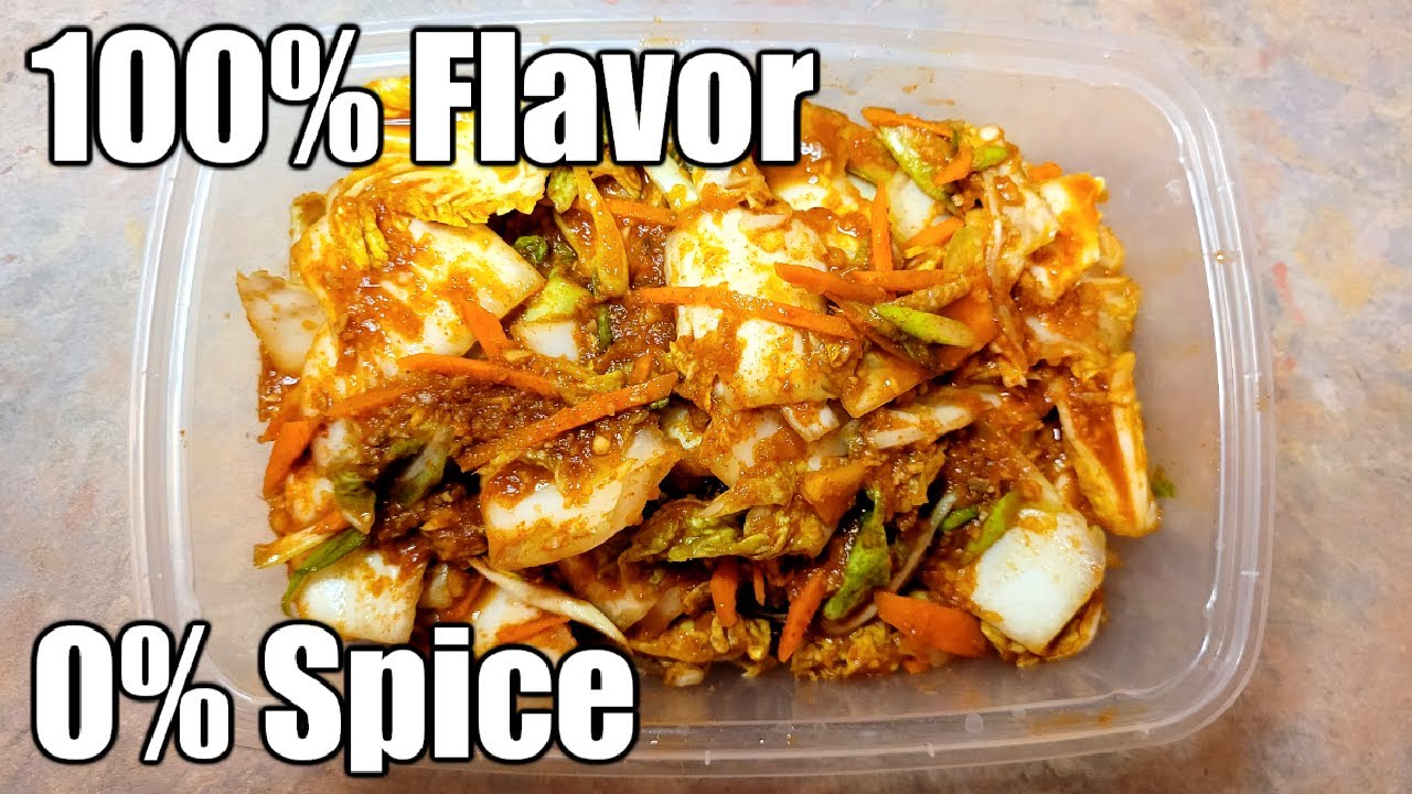 Mild Kimchi Recipe (Zero Spice) | Same Amazing Pungent Flavor! - YouTube