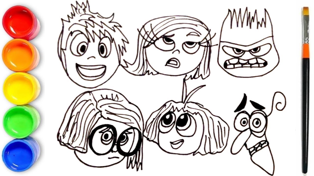 How to draw Inside Out | Inside Out 2 Drawing | Anger, Sadness, Joy ...