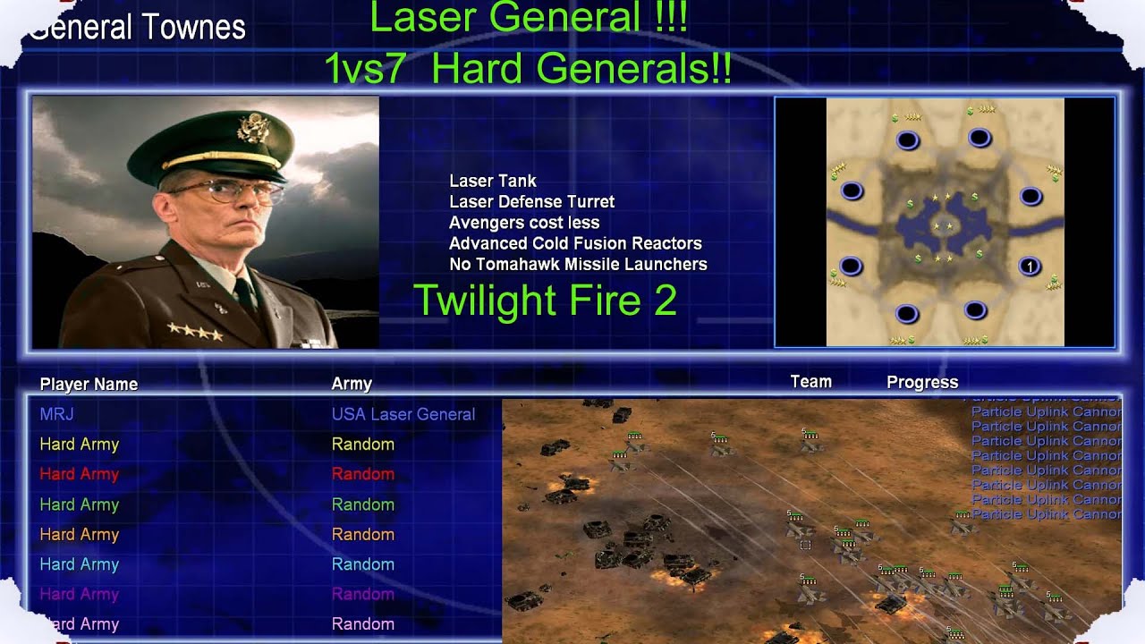Laser General 1 vs 7 Hard Generals. (Twilight Fire 2) - YouTube
