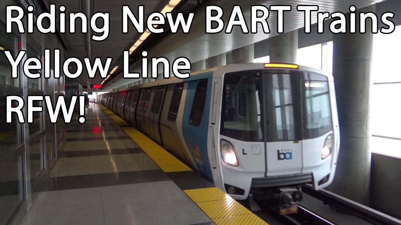Riding New BART Bombardier Yellow Line Train - Railfan Window View ...