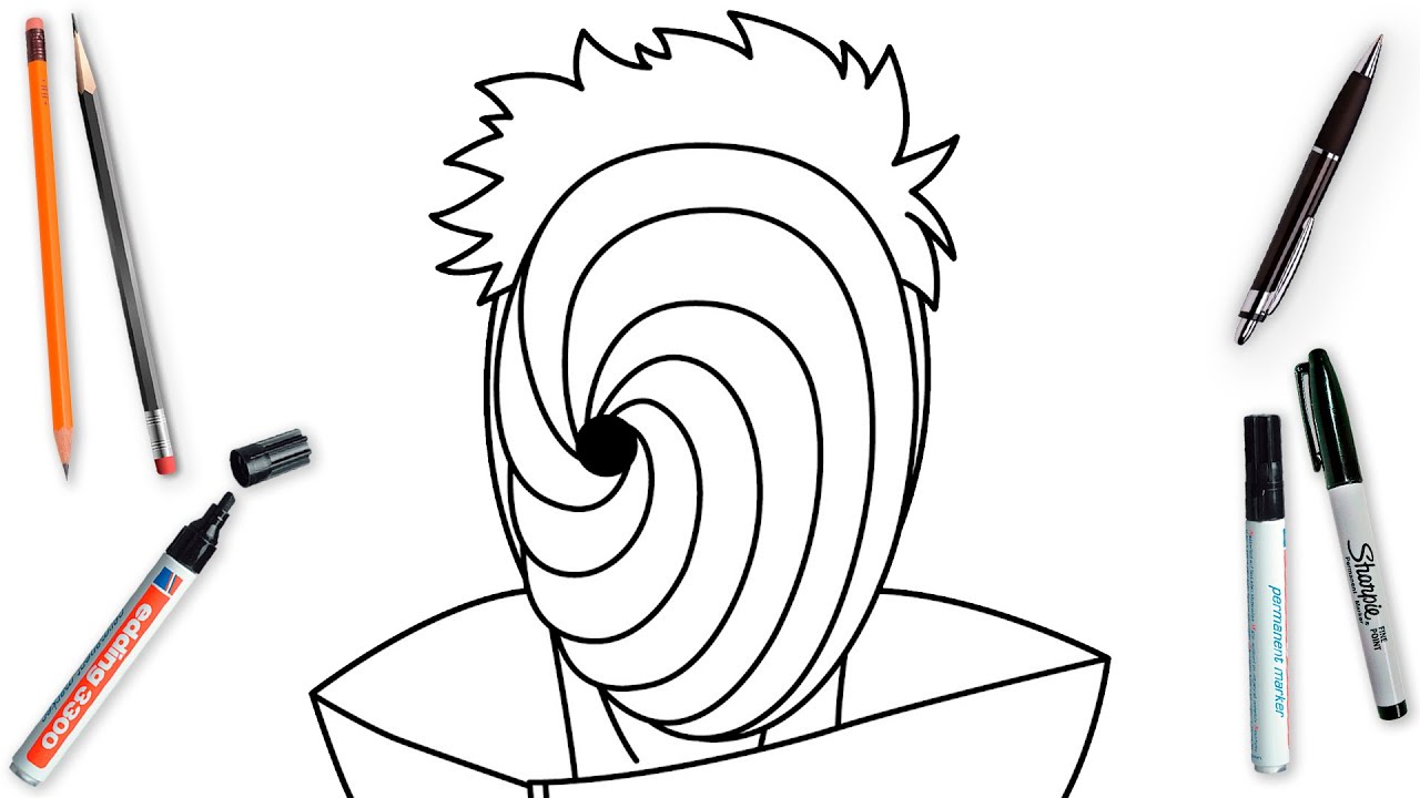 How To Draw Obito Uchiha Easy Step By Step | Tobi From Naruto Shippuden ...