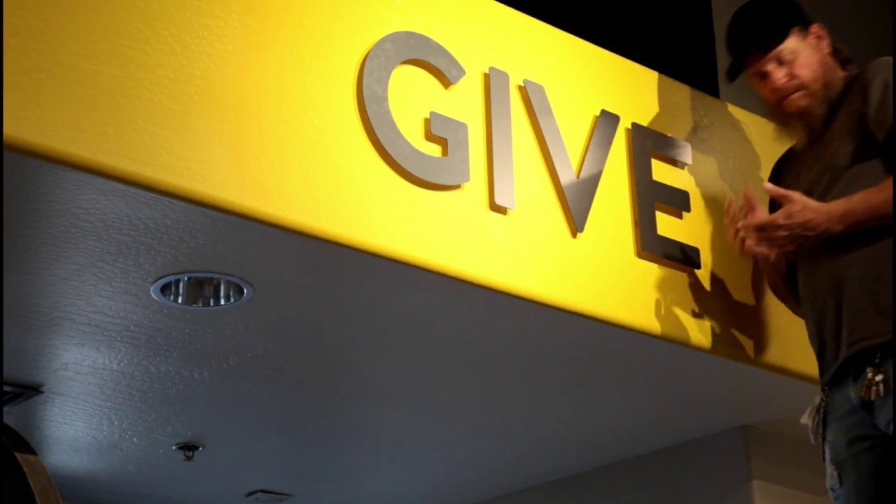 How to install Aluminum Composite Letters on to a wall - YouTube