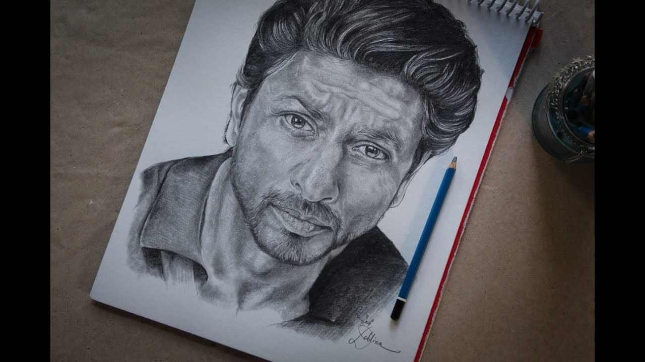 Realistic Sketching Of Shah Rukh Khan - YouTube