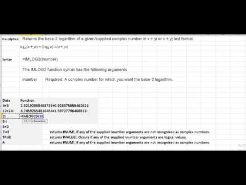 imlog2 function in excel new - YouTube
