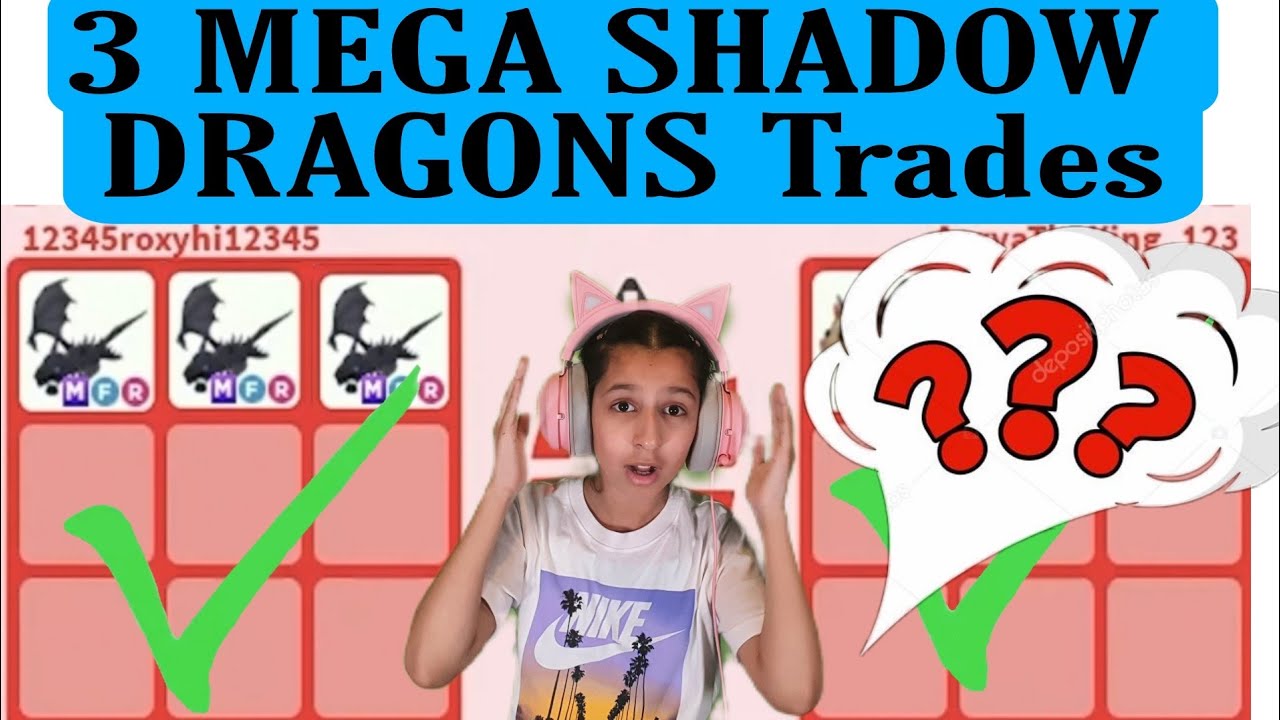 3 MEGA Neon Shadow Dragon Trades In Adopt Me - YouTube