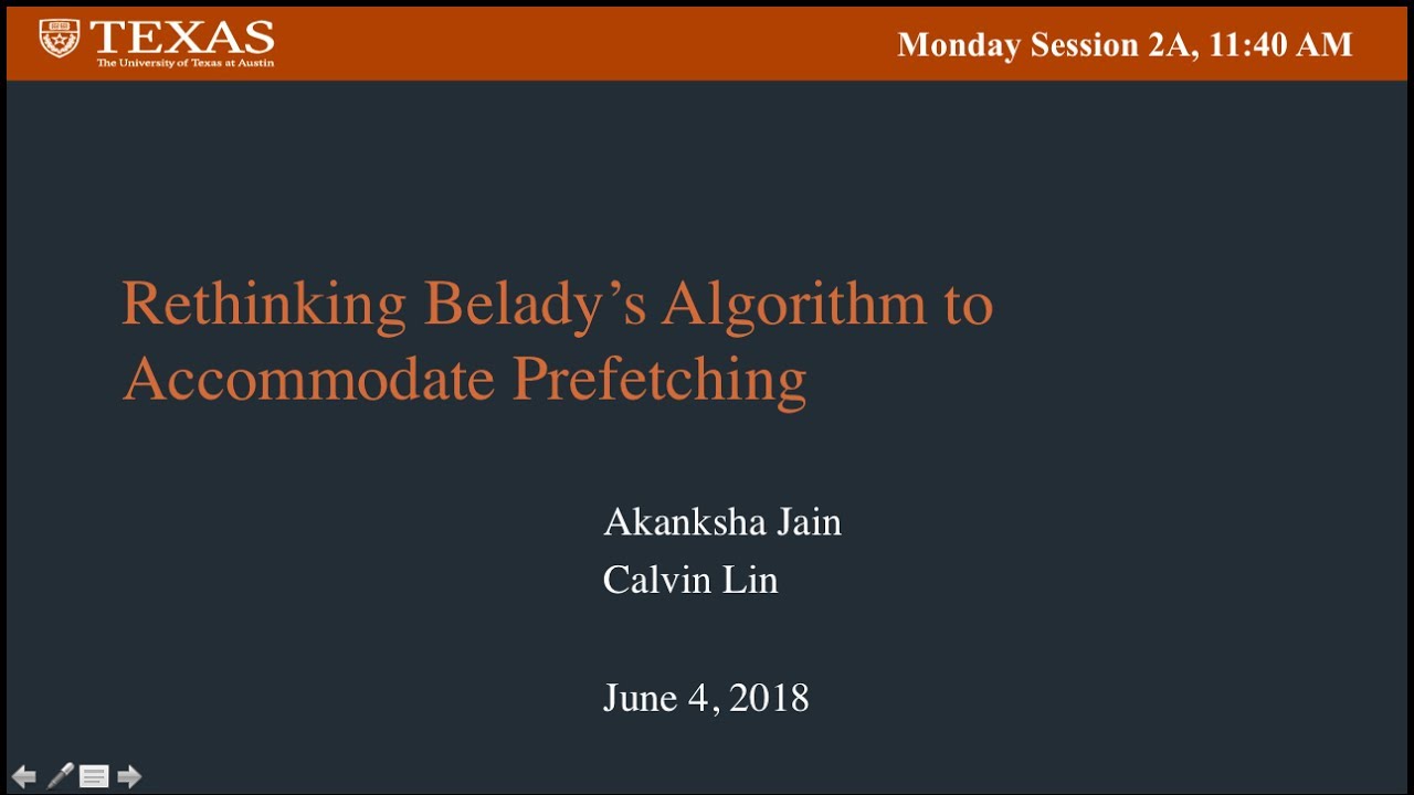 Rethinking Beladys Algorithm To Accommodate Prefetching Youtube 7068