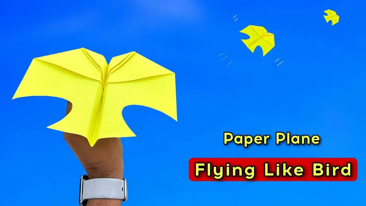 paper flying plane (like bird), best paper flying bird, how to make new ...