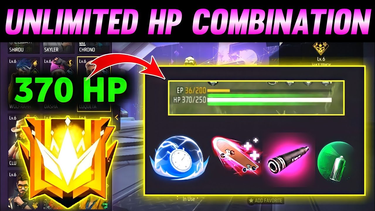 370+ HP CHARACTER COMBINATION FOR CS RANK | CHARACTER COMBINATION IN ...