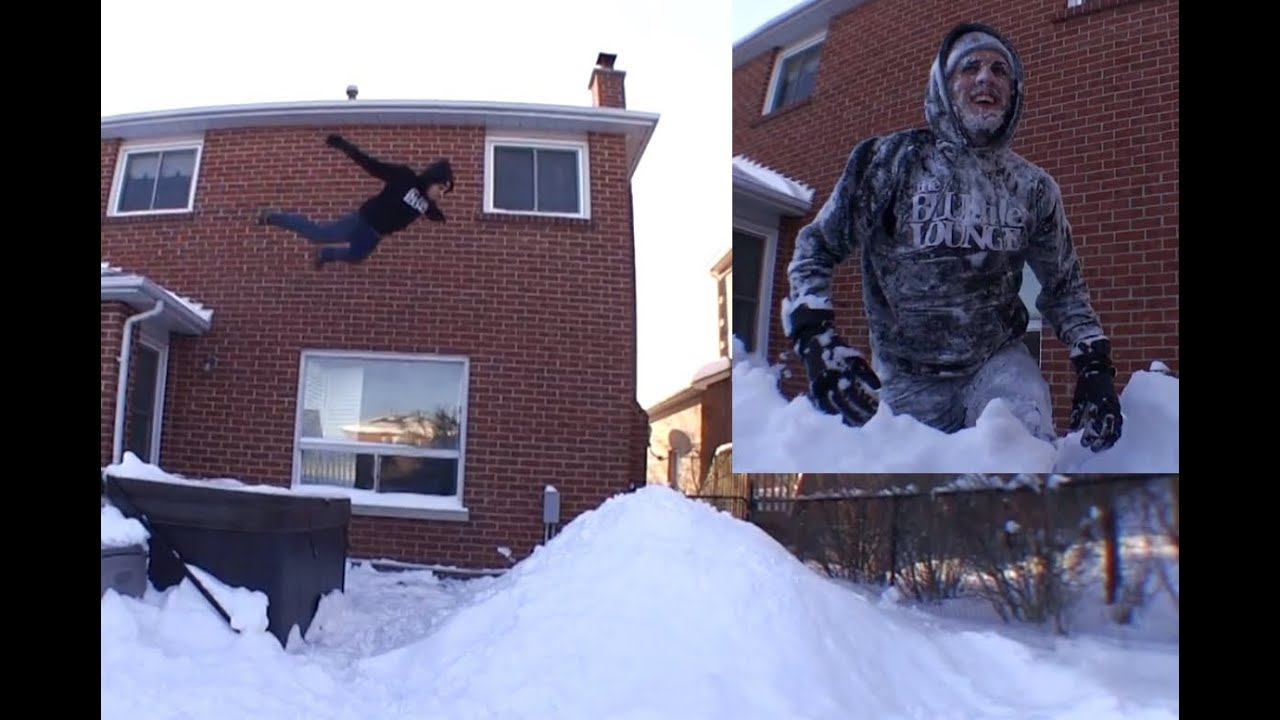 Roof Jump Into Snow! - YouTube