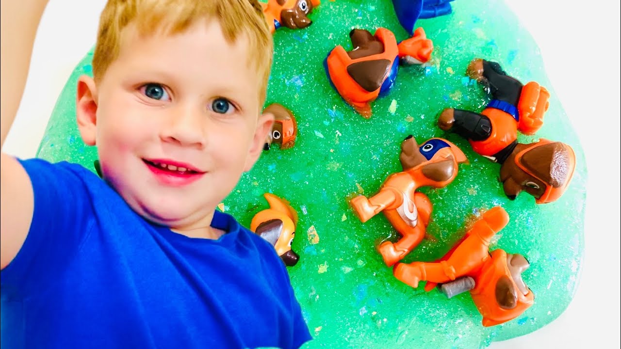 Jacob play with glitter| Paw Patrol Slime Adventure: Fun-filled ...