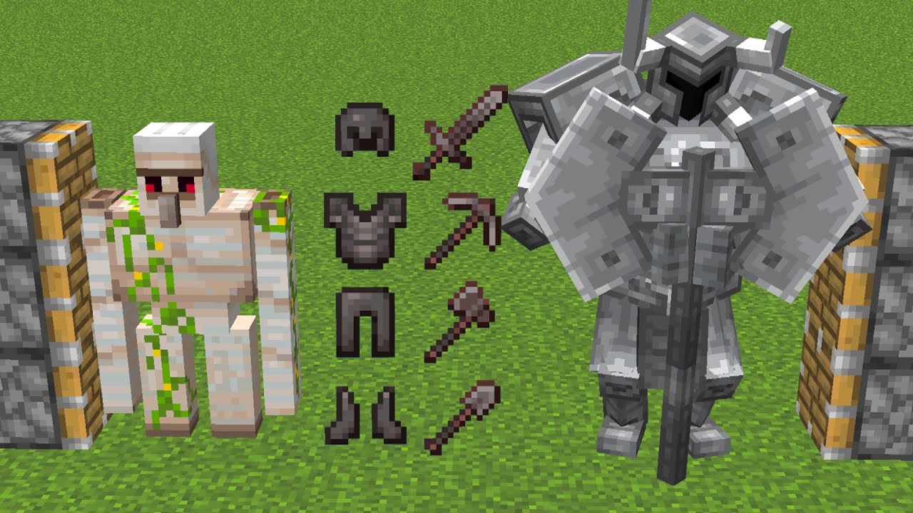 x111 iron golems and x100 netherite armors and x333 ferrous wroughtnout ...