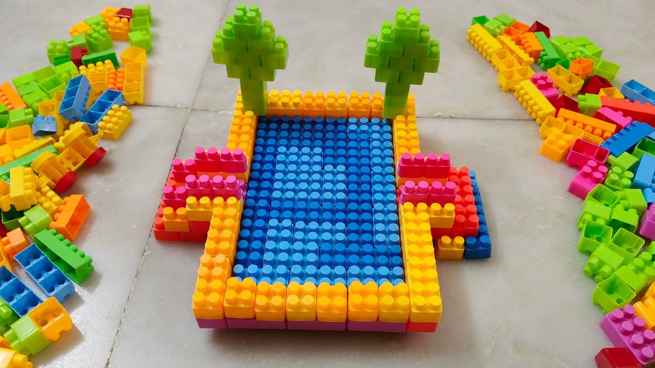 Satisfying DIY Swimming pool ASMR/ Building Blocks/block game/lego ...
