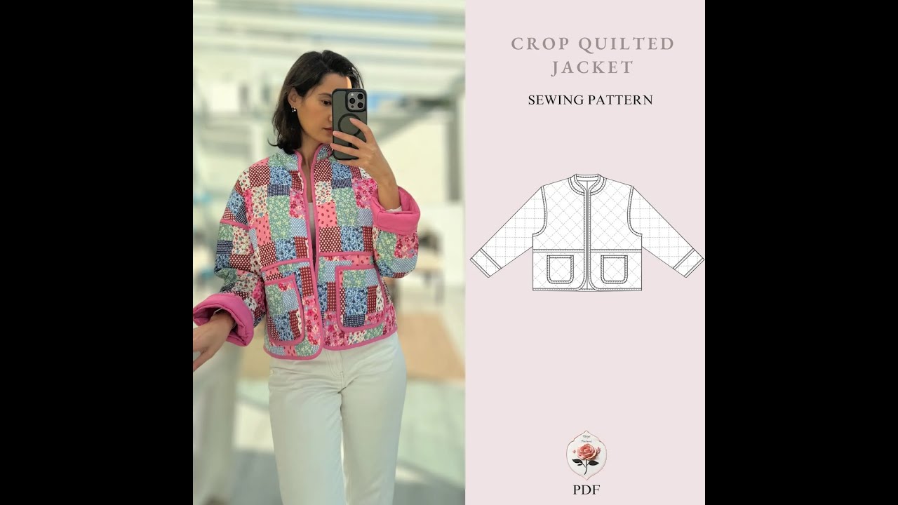 Crop Quilted Jacket Sewing Tutorial Video - YouTube