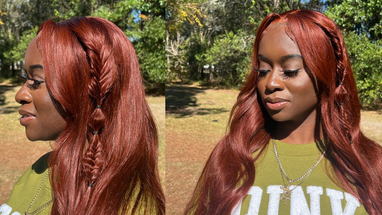 Unice Wig | BEST Fall Color| Frontal Wig Install W/ Fishtail Braid ...