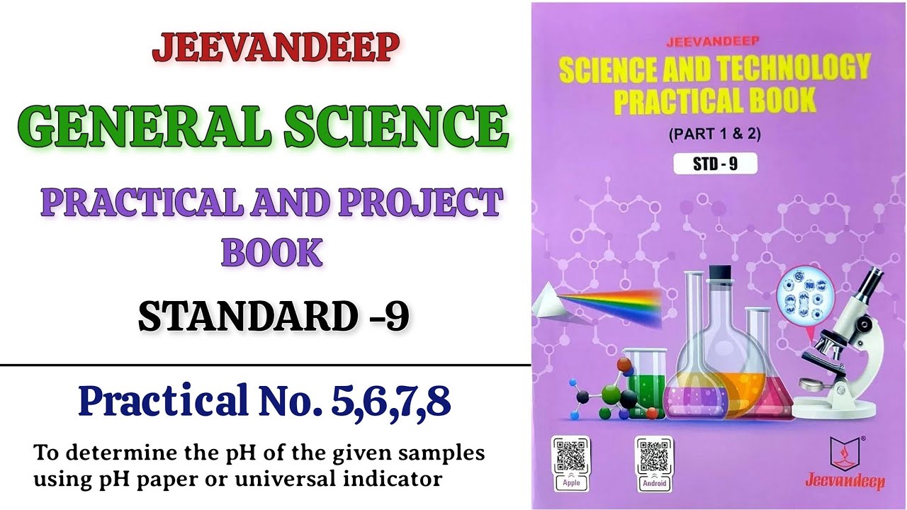 Practical No.5,6,7,8 | PH indicator| std 9th jeevandeep science and technology practical book ...