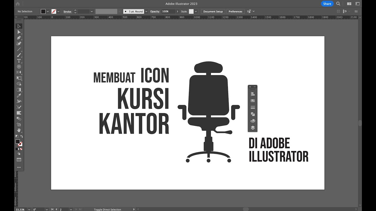 Ini Cara Membuat Icon Kursi Kantor | Adobe Illustrator - YouTube