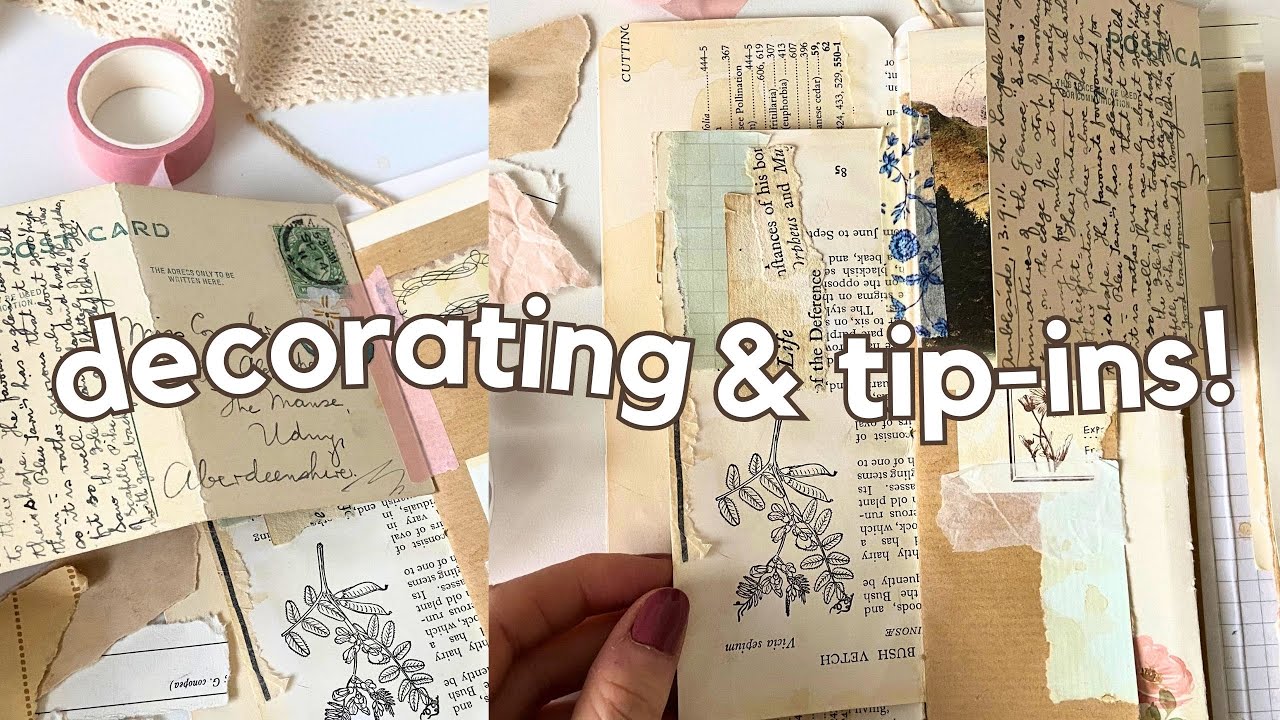 How I add tip-ins and collage to my junk journal pages - YouTube