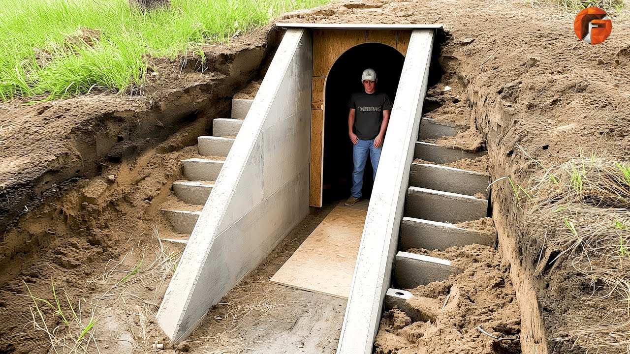 Man Builds Underground Storm Shelter | Start to Finish Build By ...