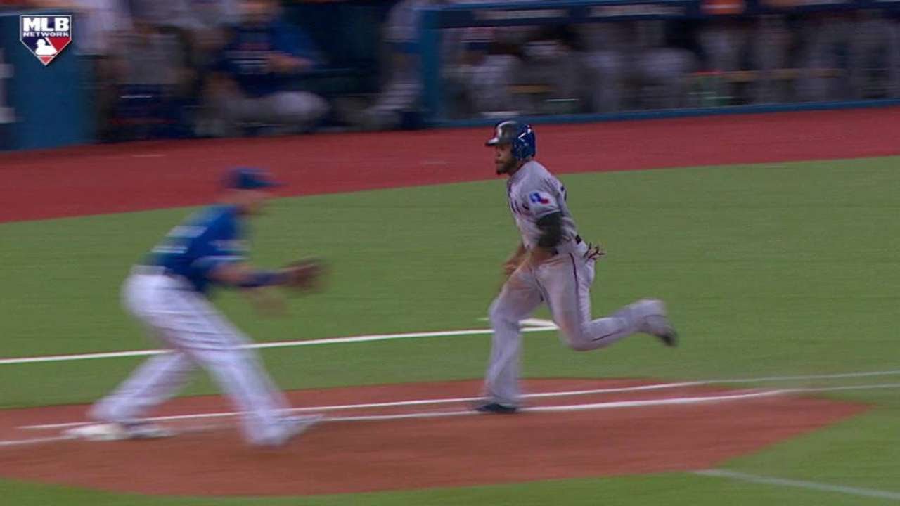 TEX@TOR Gm2: DeShields adds insurance with RBI single - YouTube