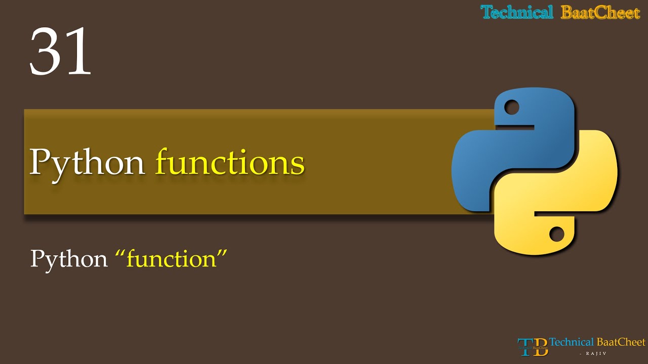 31 Python Function Introduction With Example Pythonfunction 8217