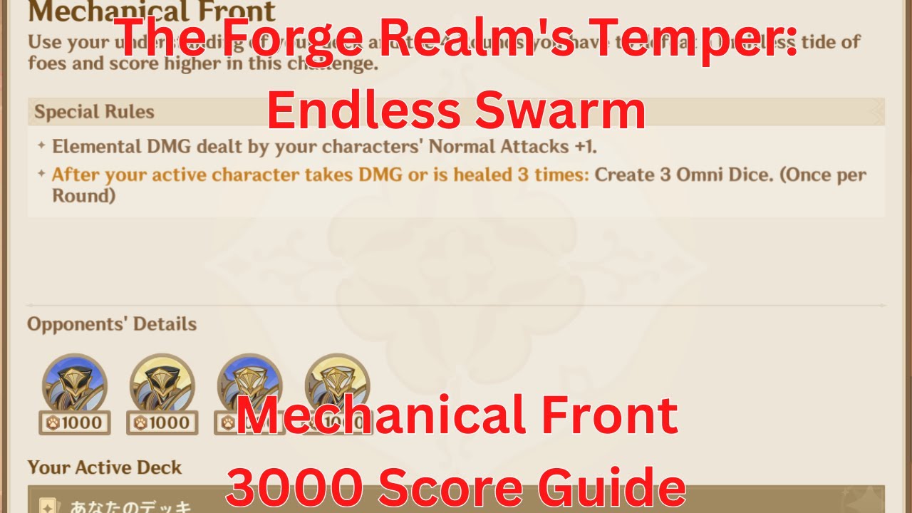 The Forge Realm's Temper: Endless Swarm: Mechanical Front 3000 Score ...