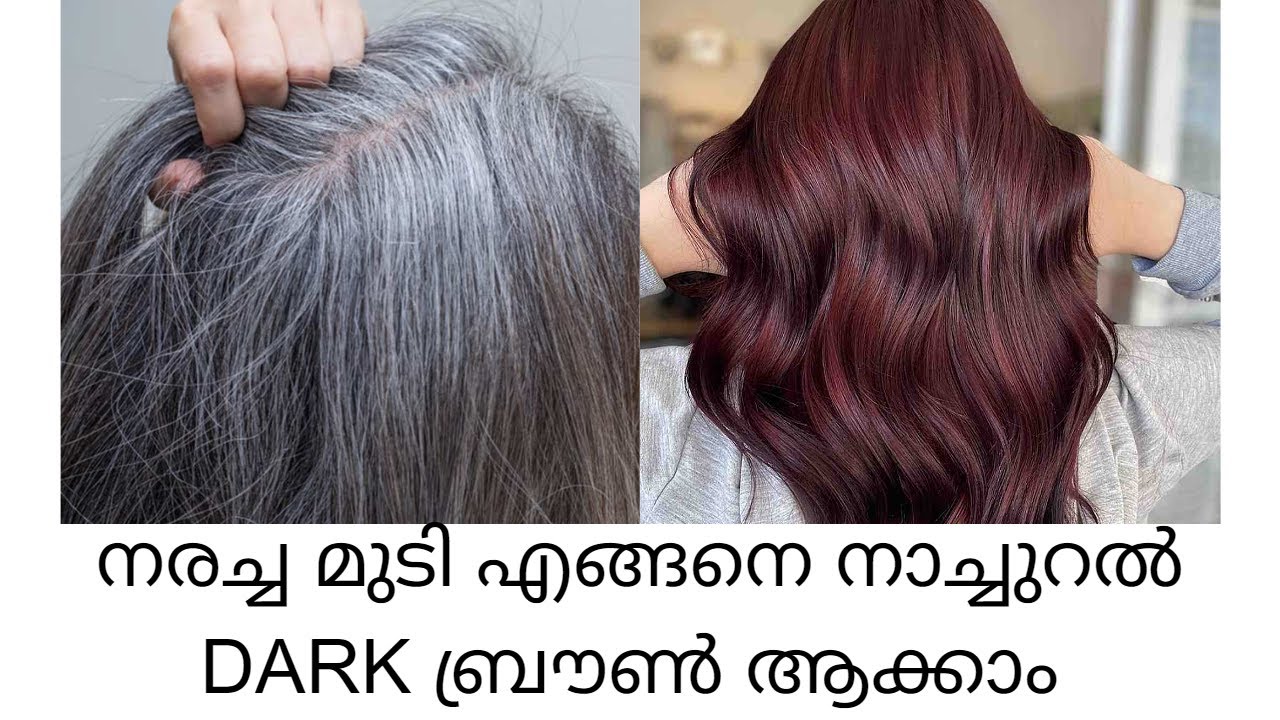 grey hair can be coloured to dark red naturally - YouTube