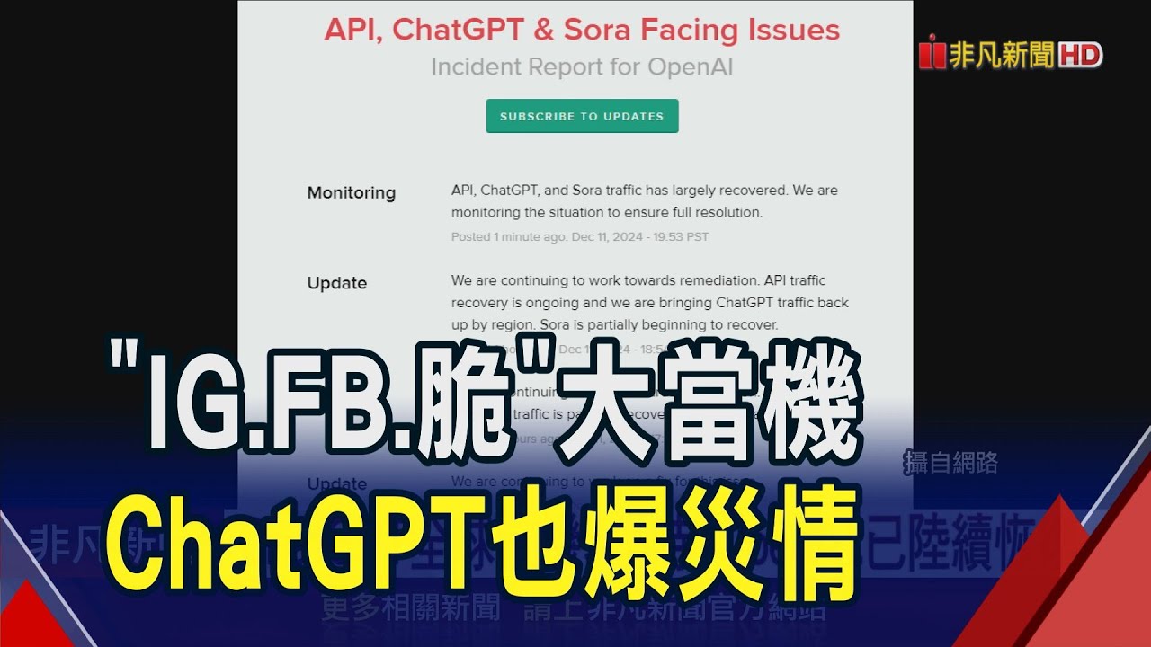 Meta大當機! IG.FB.Threads一度全掛... 巧! 蘋果與OpenAI整合上線 ChatGPT就當了｜非凡財經新聞 ...