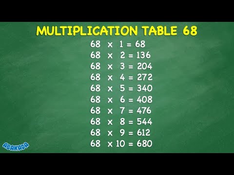 Multiplication Table 68 - YouTube