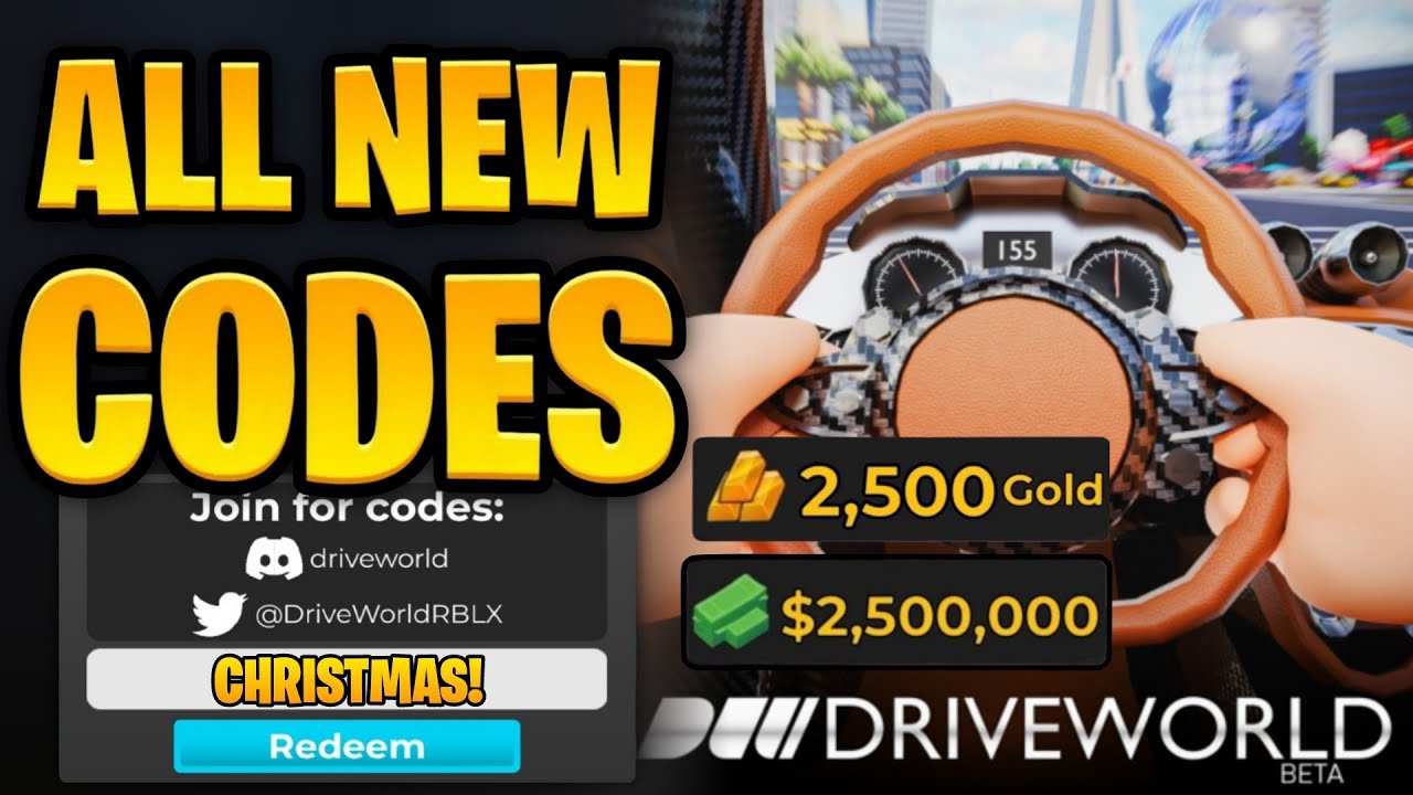 *NEW* ALL WORKING CODES FOR DRIVE WORLD IN 2024! ROBLOX DRIVE WORLD ...