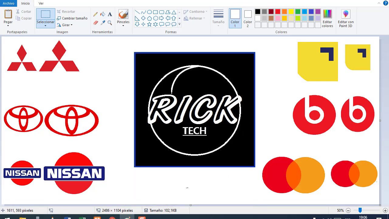 Como hacer el logo de ... | utilizando paint - YouTube