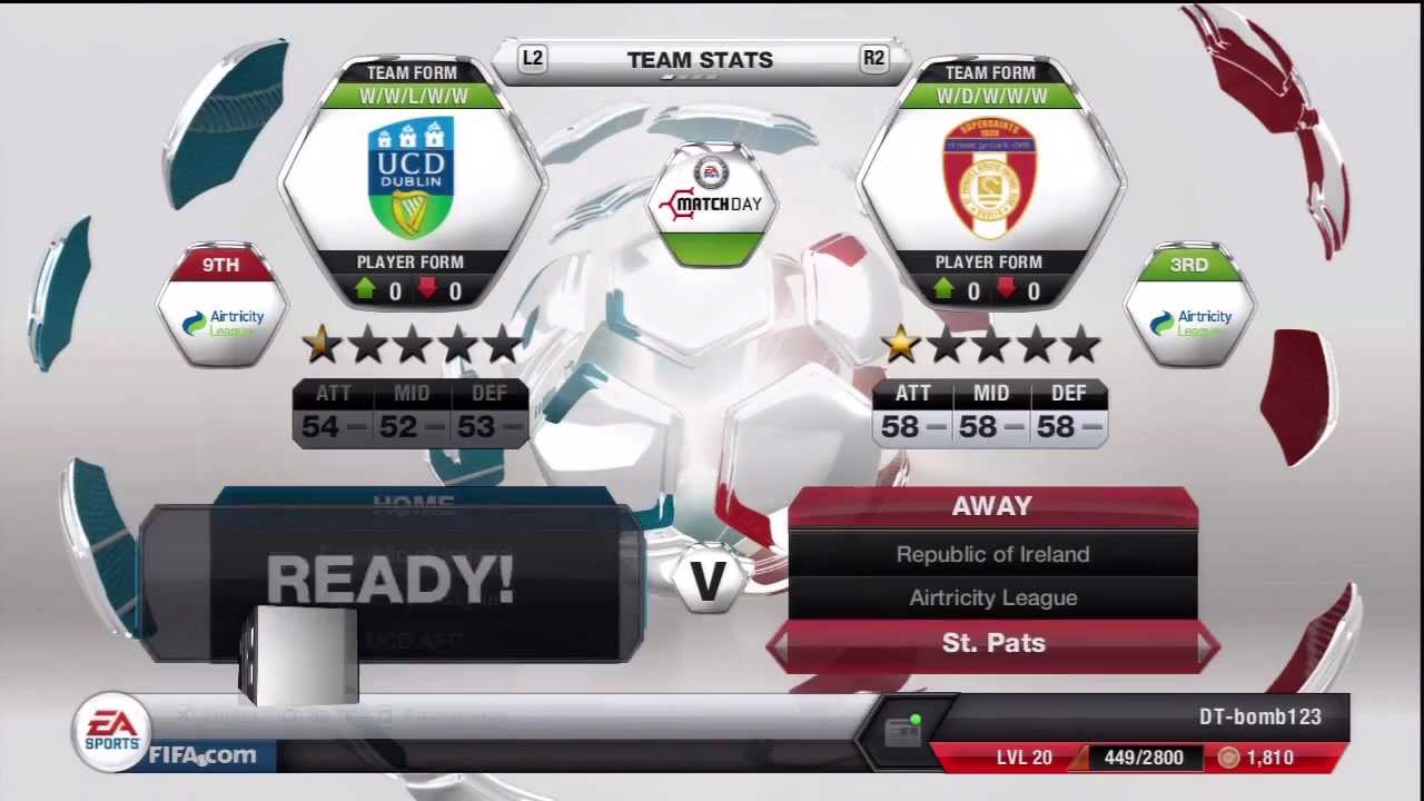 Fifa 13 Airtricity League Ratings And Kits Youtube