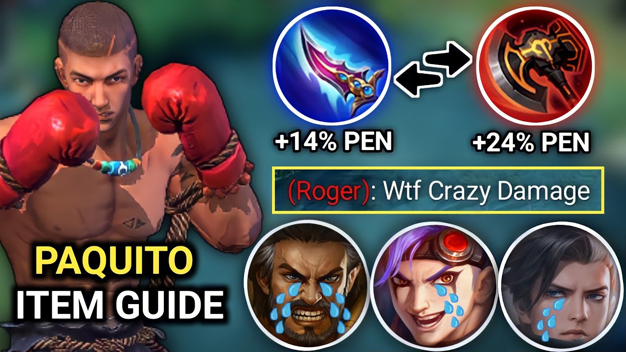 PAQUITO ITEMS GUIDE TO COUNTER PRO ROGER | BUILD TUTORIAL AND GUIDE IN ...