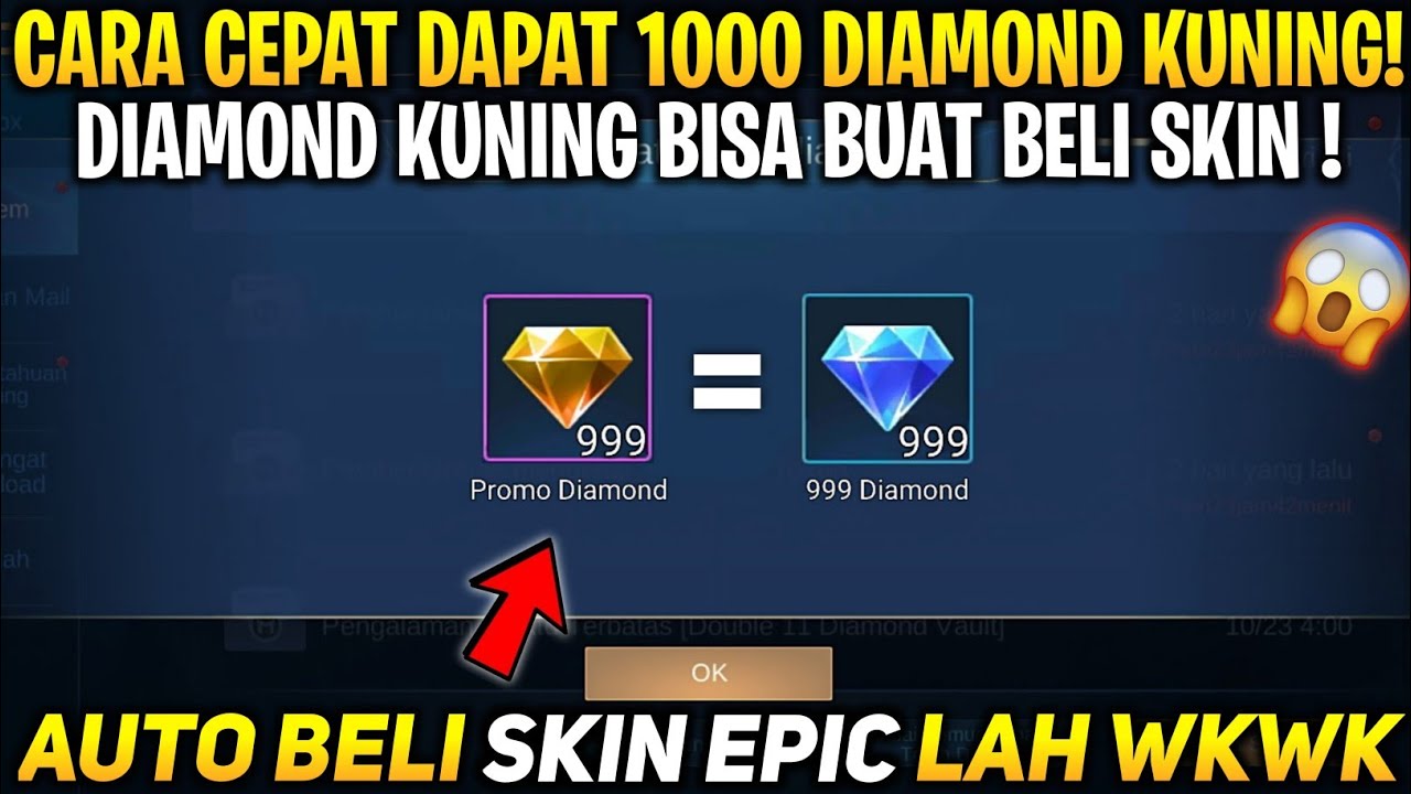 CARA CEPAT DAPAT BANYAK DIAMOND KUNING BUAT BELI SKIN GRATIS !!! - YouTube