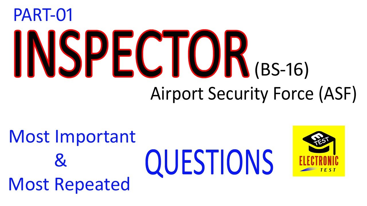 Inspector ASF BS-16 || Inspector ASF Past Papers || Part-01 - YouTube