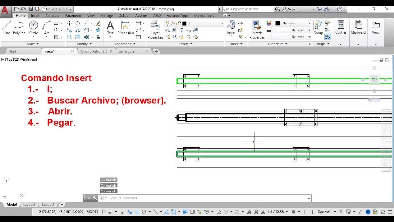 AutoCAD: Comando INSERT: insertar un dibujo dentro de otro como BLOQUE ...