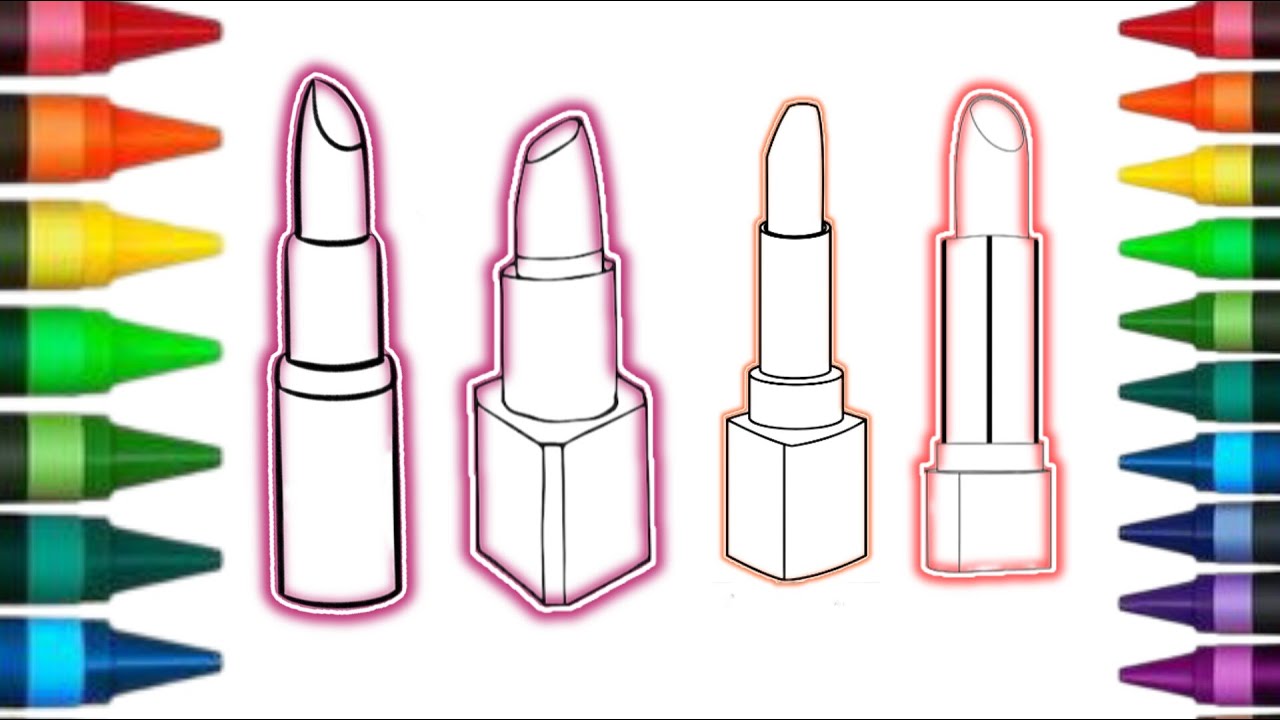 how to draw & colour a lipstick 💄| lipstick drawing | draw a colourful ...