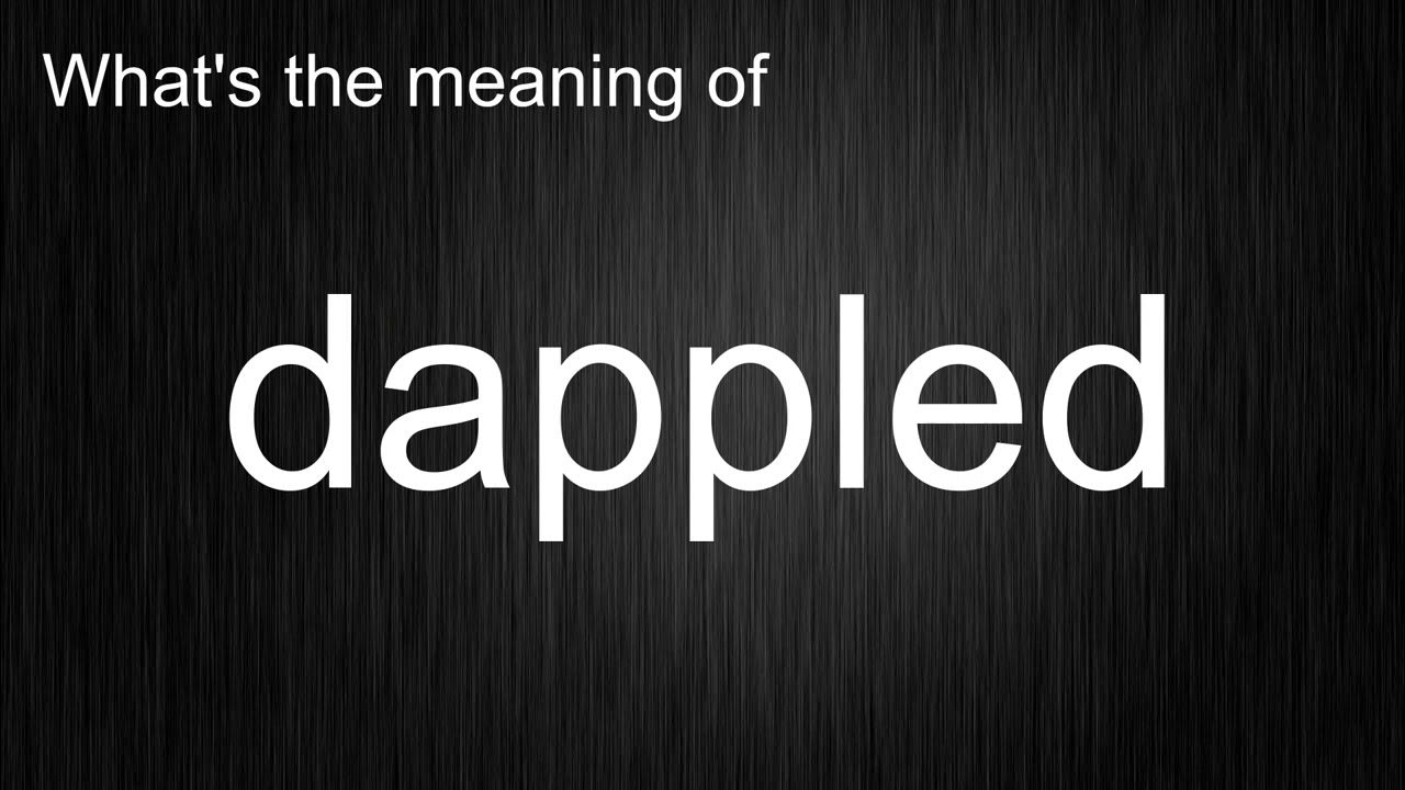 What s The Meaning Of dappled How To Pronounce Dappled YouTube what-s-the-meaning-of-dappled-how-to-pronounce-dappled-youtube