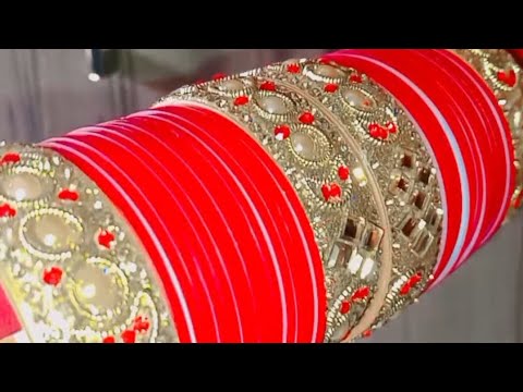 dulhan bangles designs, red bridal bangles, dulhan bangles set. - YouTube
