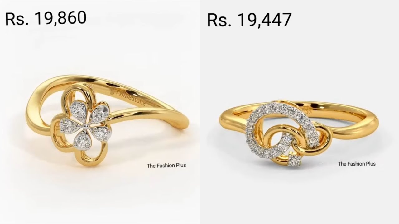 Gold light weight Designs Diamond Ring with PRICE #thefashionplus - YouTube