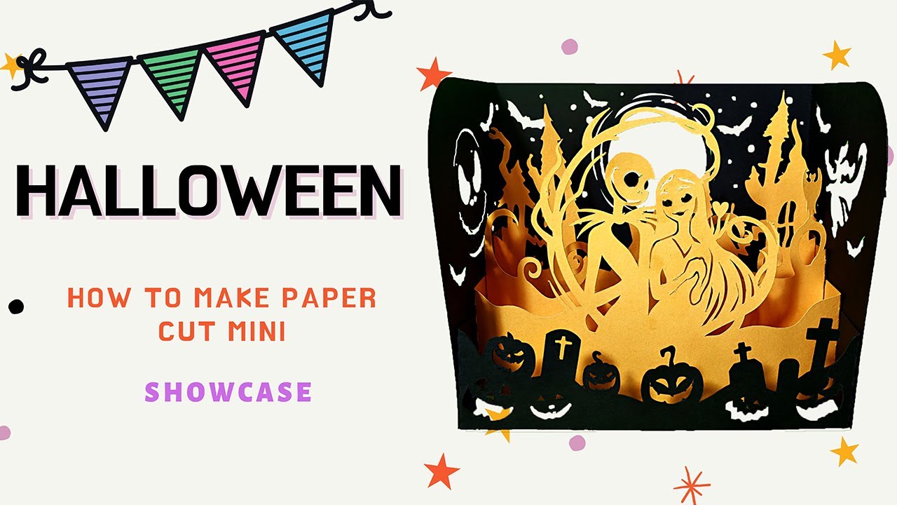 How to make Paper Cut Mini-Showcase | Halloween Crafts | DIY Paper ...