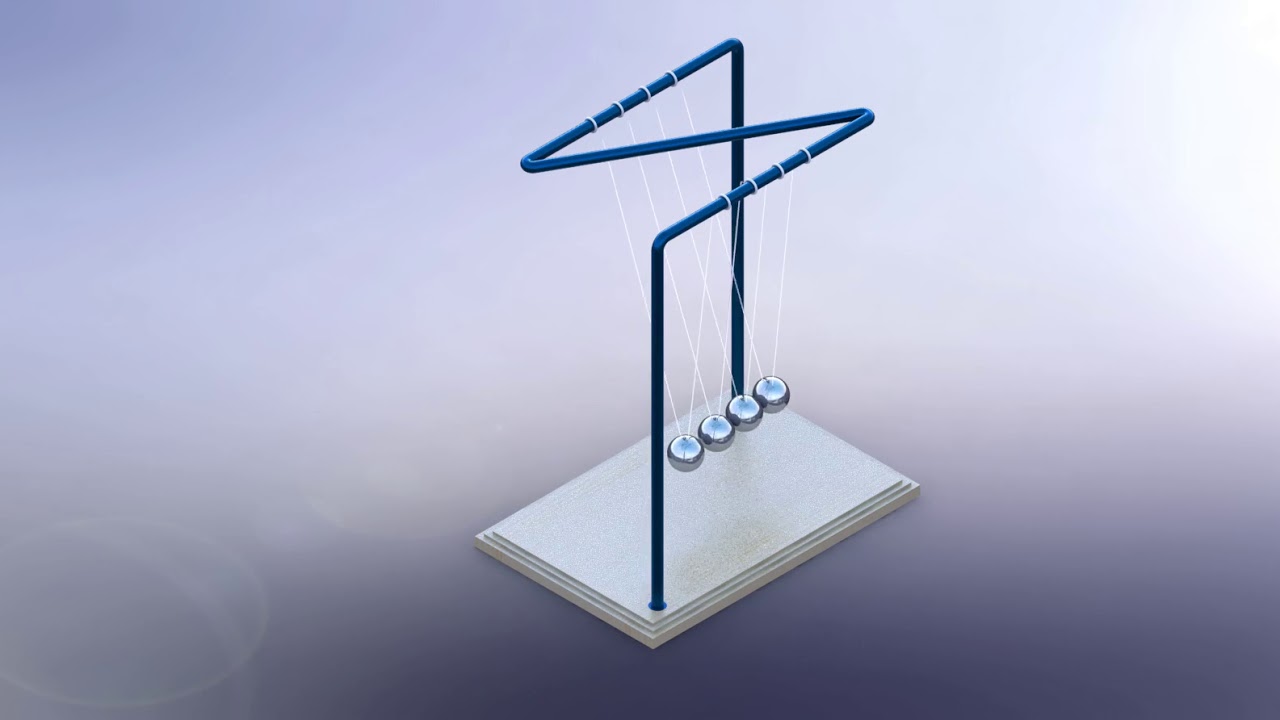 PENDULO DE NEWTON A 45 GRADOS DE LA HORIZONTAL - Simulación Solidworks ...
